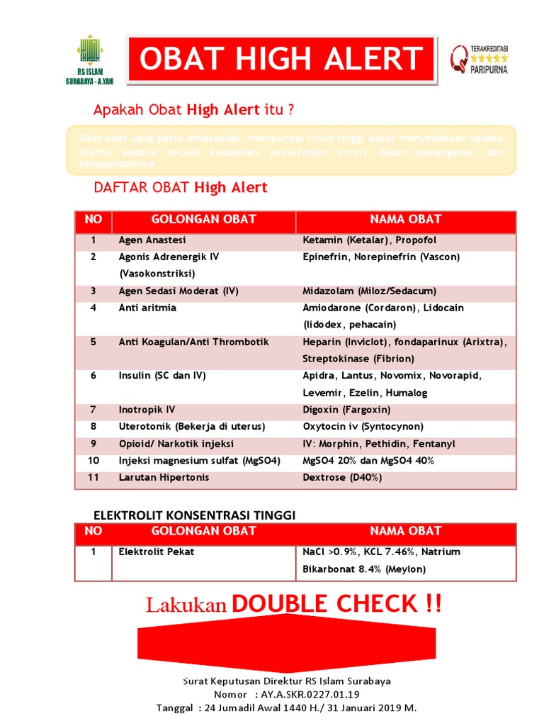 BROSUR Obat High Alert 2 | PDF