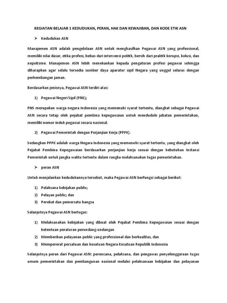 Resume Manajemen Asn | PDF