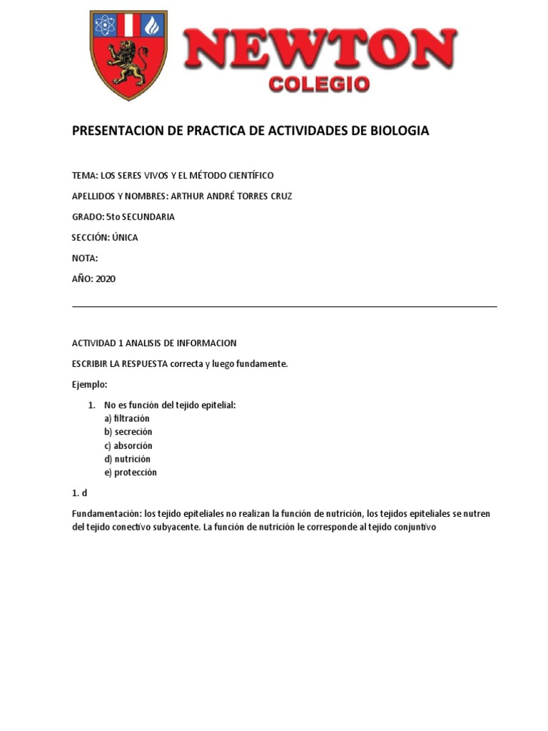 Presentacion de Actividades de Biologia | PDF | Organismos | Metabolismo