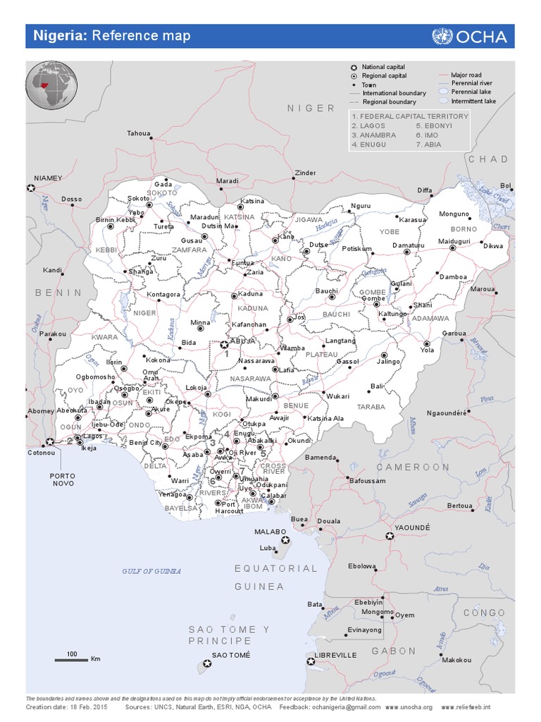 Nigeria Reference Map Overview | PDF | West Africa | Nigeria