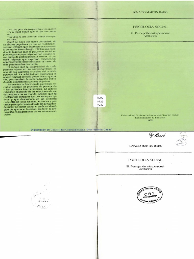 La percepción interpersonal y las actitudes: contexto, procesos y ...