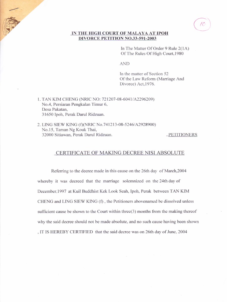 Absolute Dekri Nisi | PDF