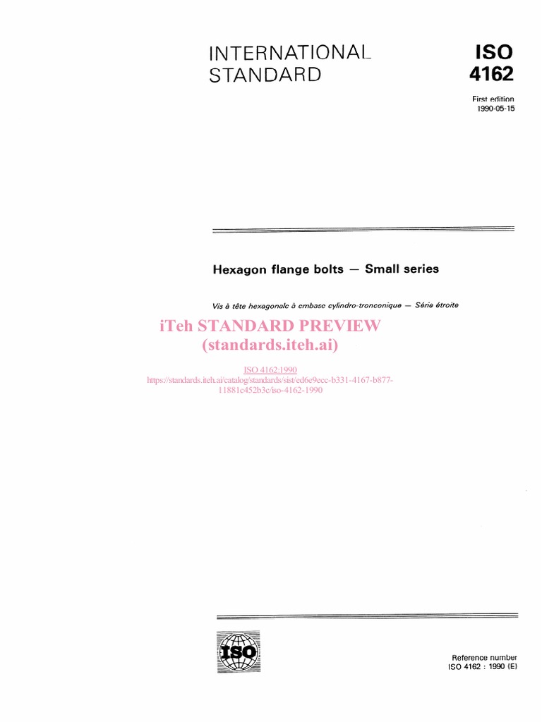 Iso 4162 1990 | PDF | Screw | International Organization For ...
