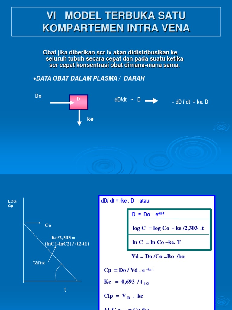 Vi Model Terbuka Satu Kompartemen Intra Vena | PDF
