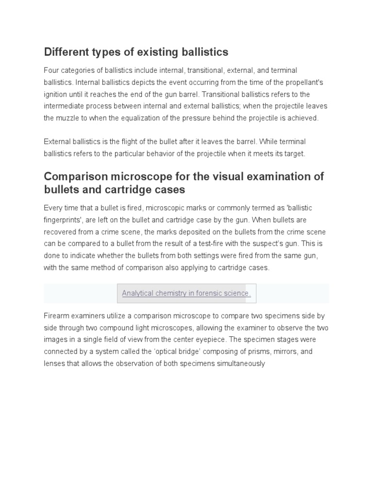 Types of Ballistics Explained | PDF | Social Science | Philosophy