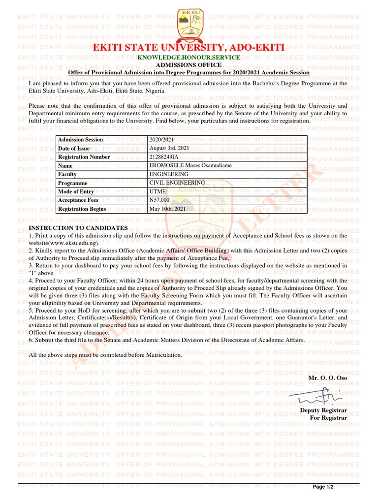 Admission_Letter | PDF | Vocational Education | Educational Stages