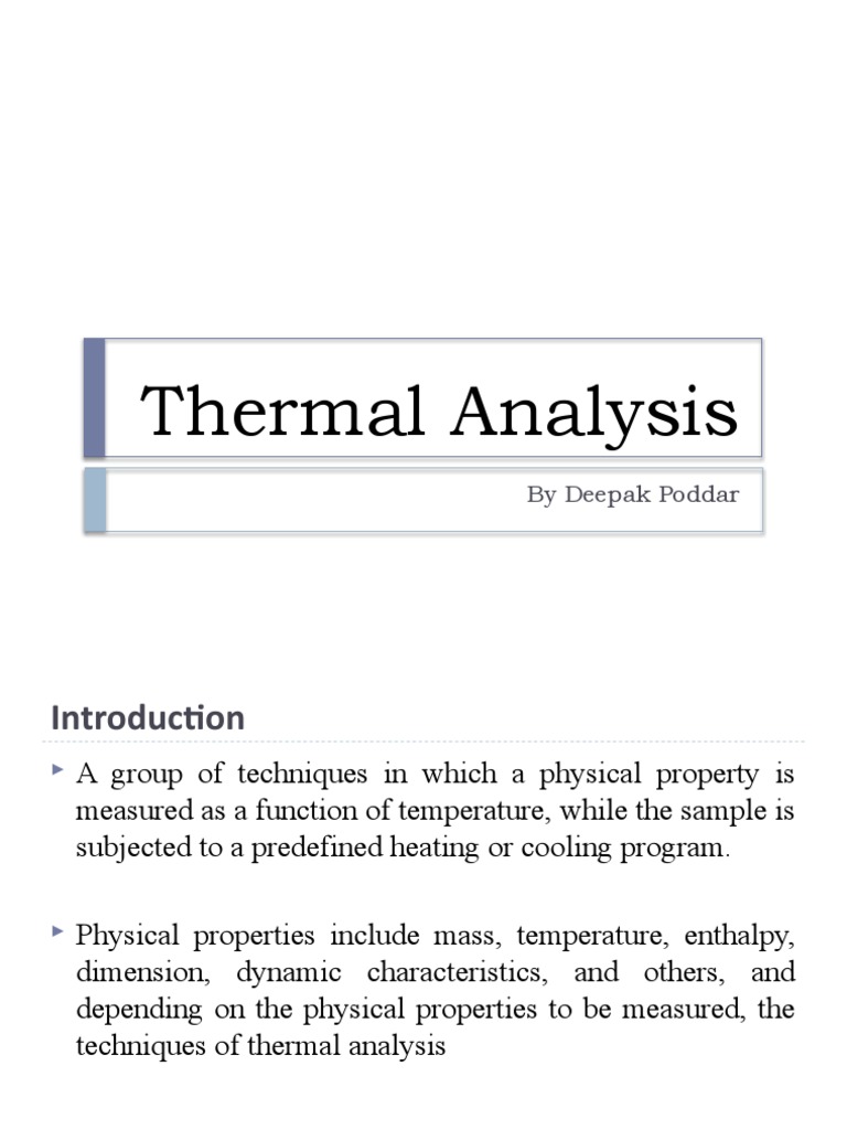 Thermal Analysis | PDF | Differential Scanning Calorimetry ...