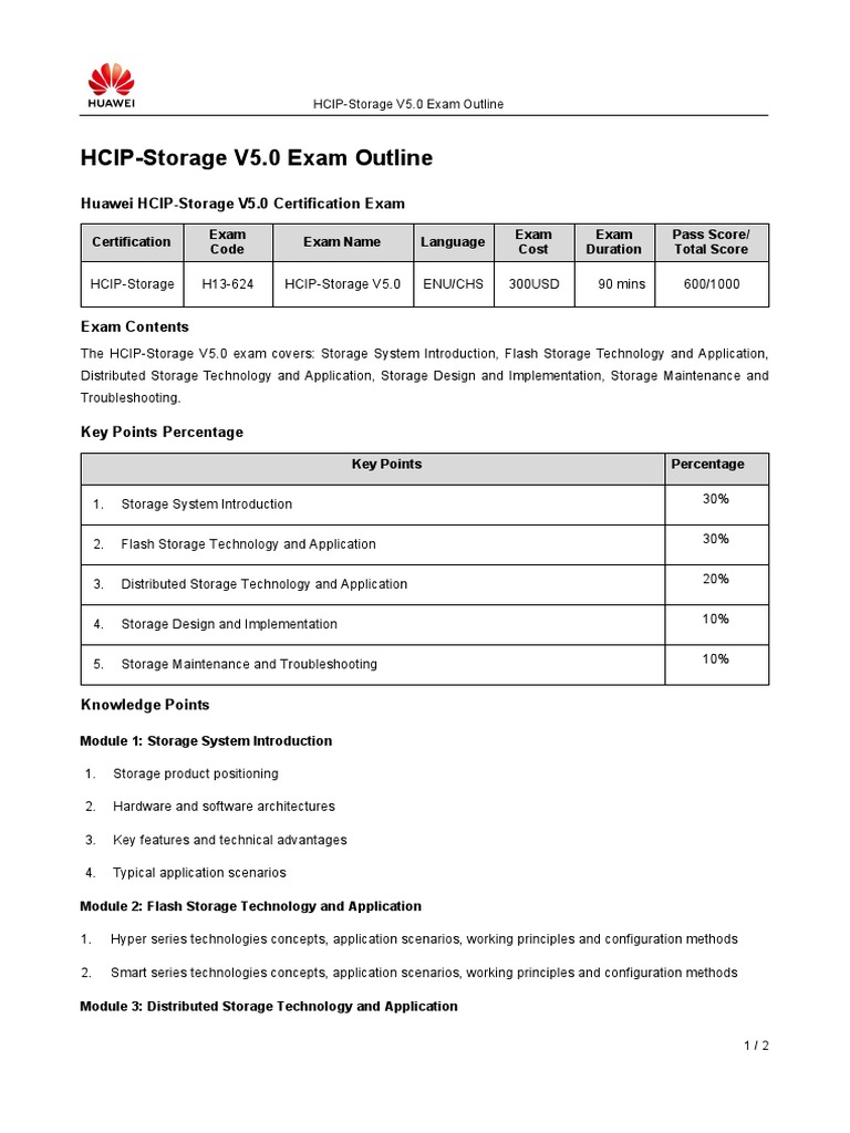 HCIP-Storage V5.0 Exam Overview | PDF | Test (Assessment) | Application ...