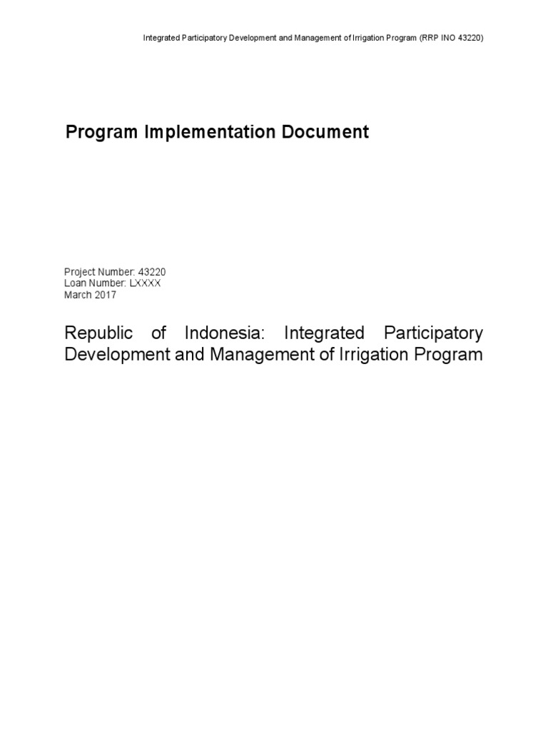 IPDMIP - Program Implementation Document (PID) | PDF | Asian Development Bank | Infrastructure