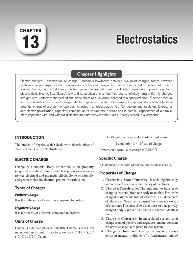 Electrostatics 1 | PDF | Electric Charge | Electron