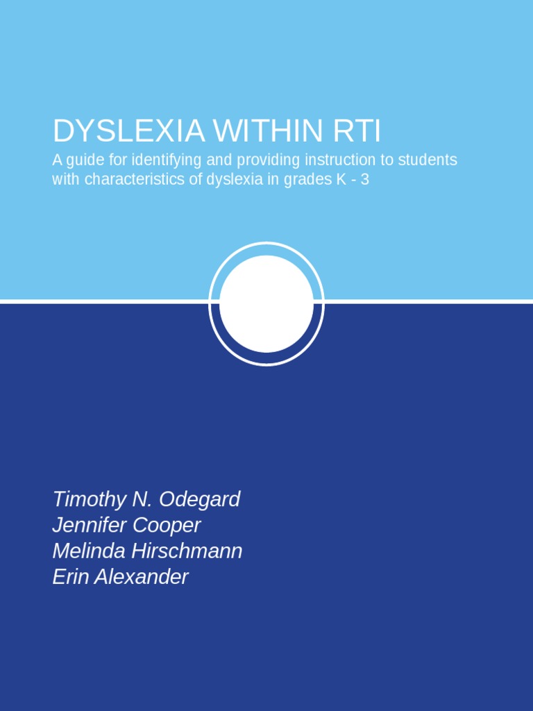 Dyslexia Within RTI | PDF | Phonics | Dyslexia