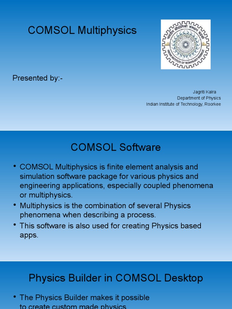 COMSOL Multiphysics | PDF | Physics | Simulation