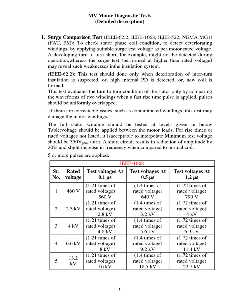 Surge Comparison Test-Summary | PDF | Voltage | Electric Motor