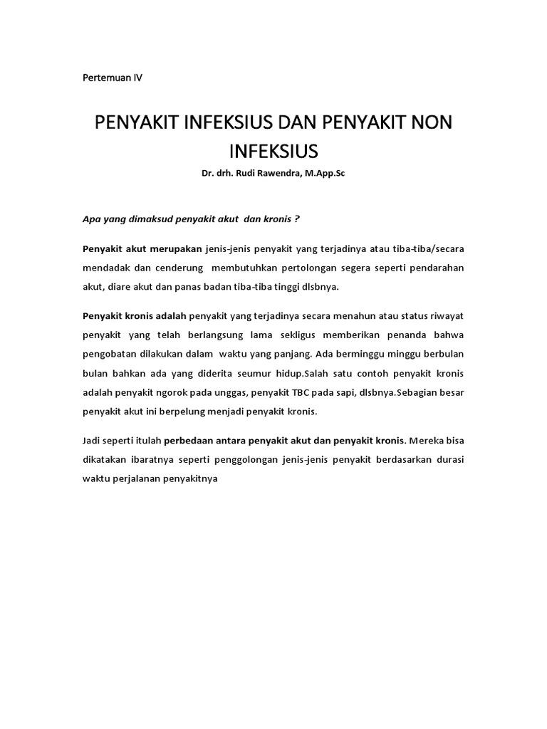 Penyakit Infeksius Dan Non Infeksius | PDF