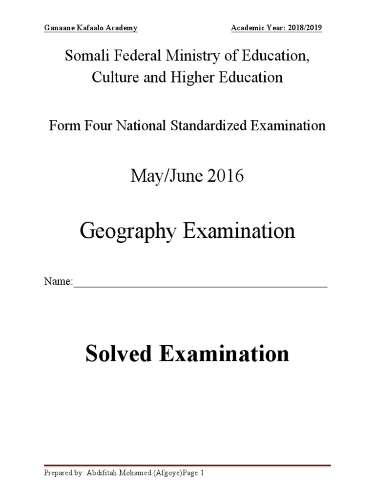 Geographyexam 2015 | PDF | Sea | Canal