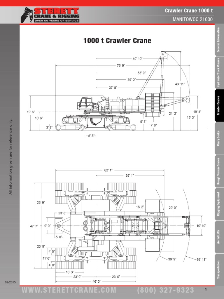 Sterett Manitowoc 21000 | PDF | Crane (Machine) | Civil Engineering