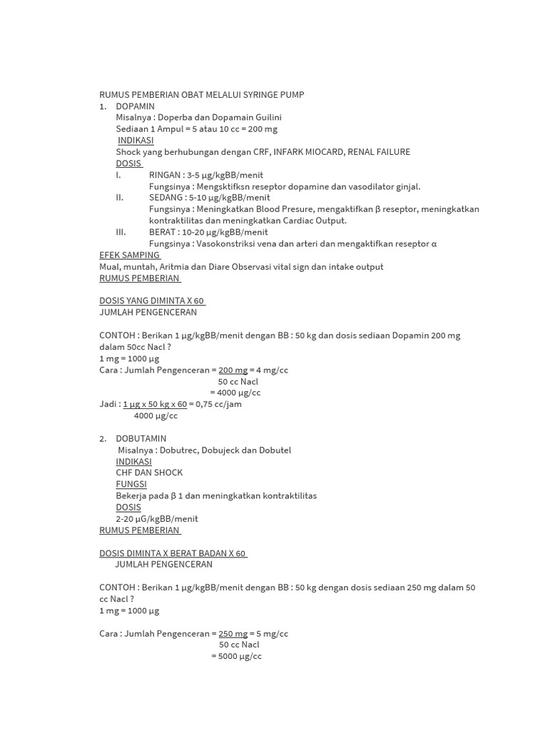 Rumus Heparin untuk Pemberian Obat | PDF | Sains & Matematika