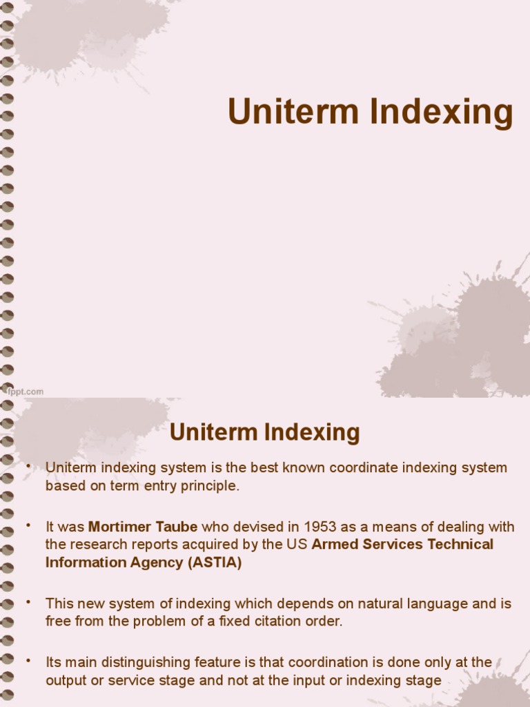 Uniterm Indexing System | PDF | Search Engine Indexing | Information Science