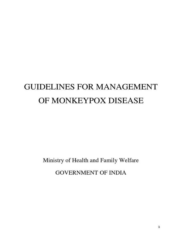 Guidelines For Management of Monkeypox Disease | PDF | Infection ...