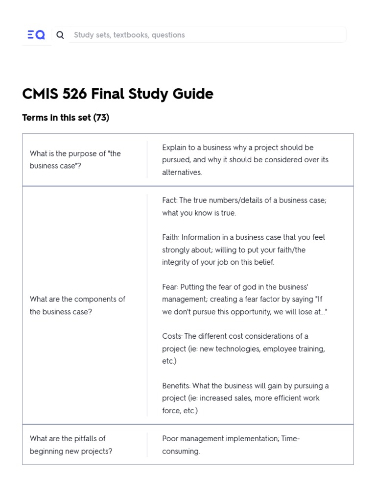 CMIS 526 Final Study Guide Flashcards | PDF | Customer Relationship ...