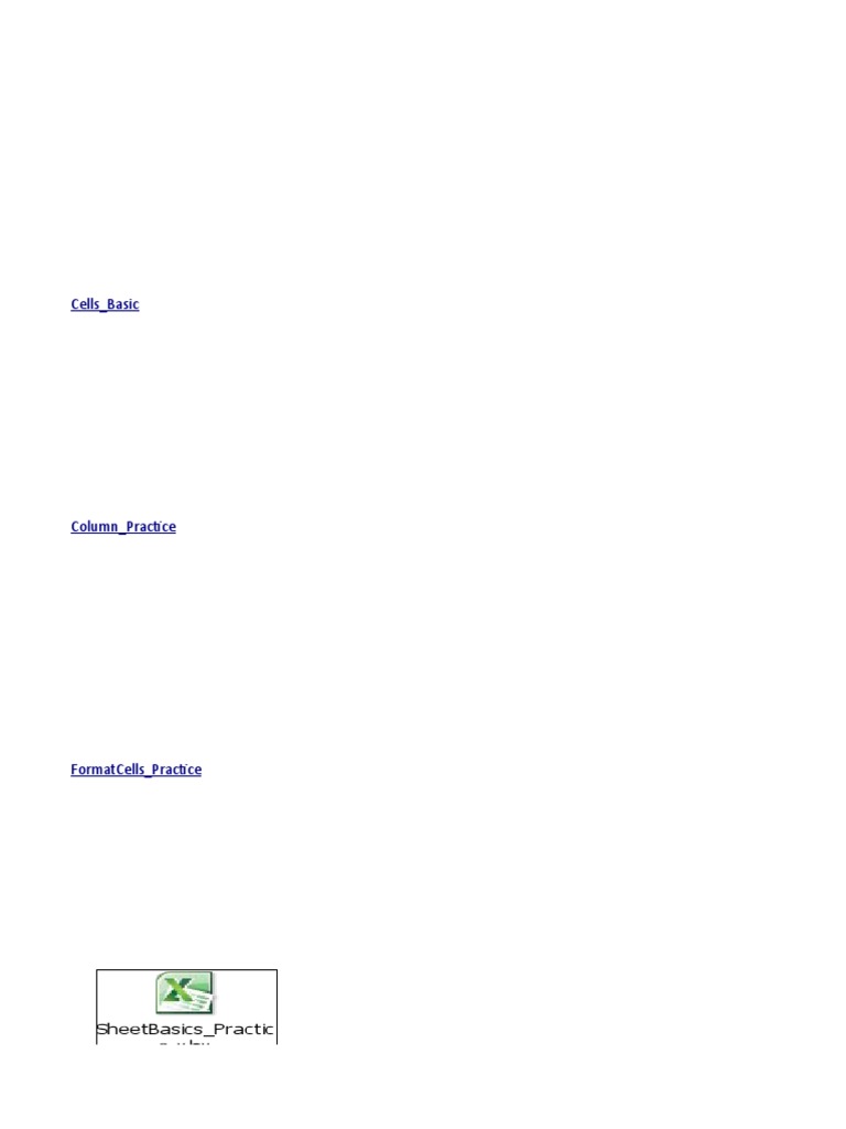 Excel Practice - E1 Training - V1 | PDF | Microsoft Excel | Worksheet