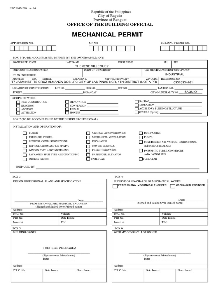 Mechanical Permit: Office of The Building Official | PDF | Elevator ...