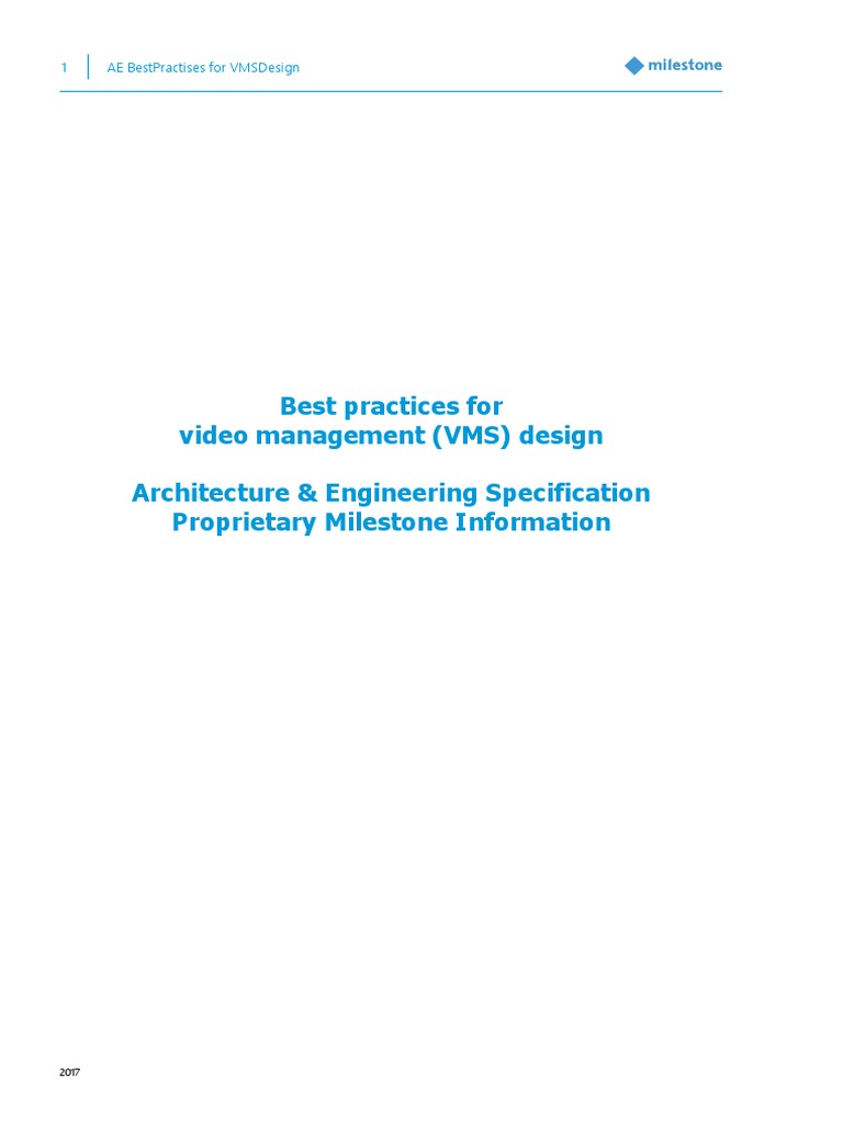 AE Best Practises For VMS Design Specification Sheet | PDF | Codec | Data Compression