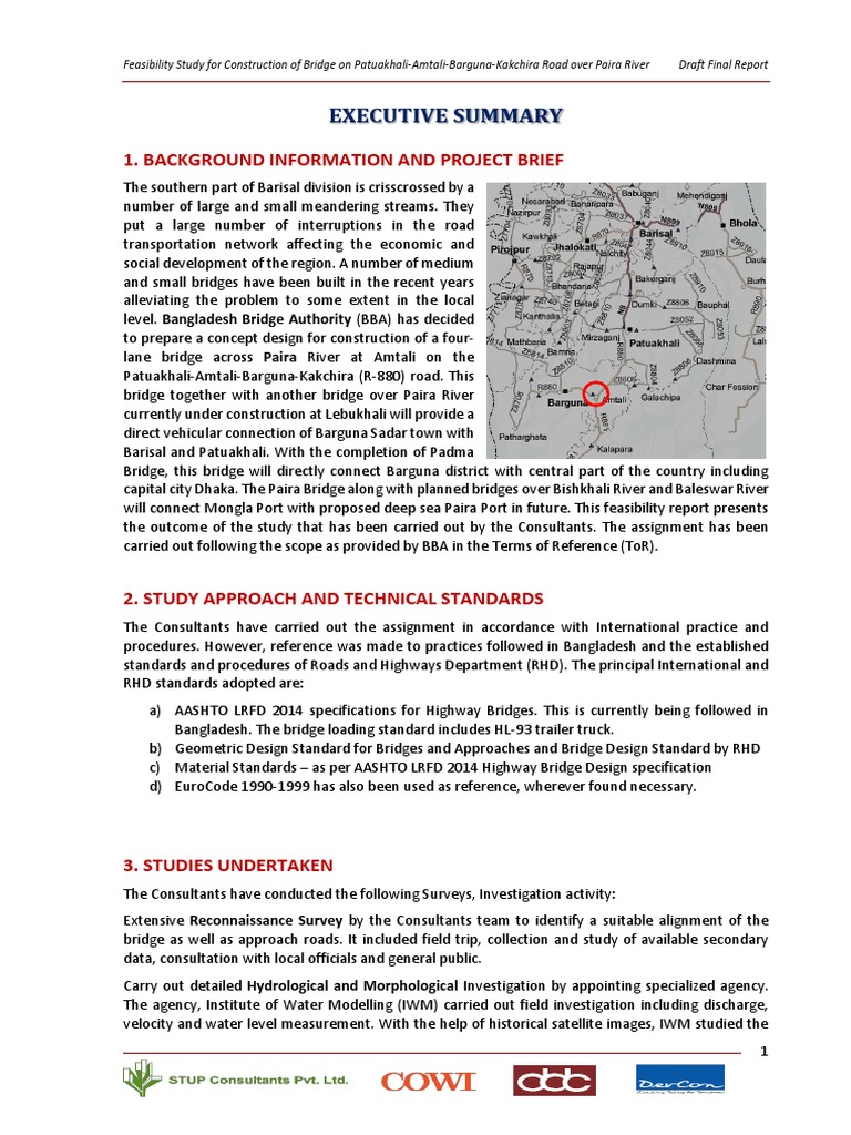 Paira River Bridge Feasibility Study | PDF | Bridge | Deep Foundation