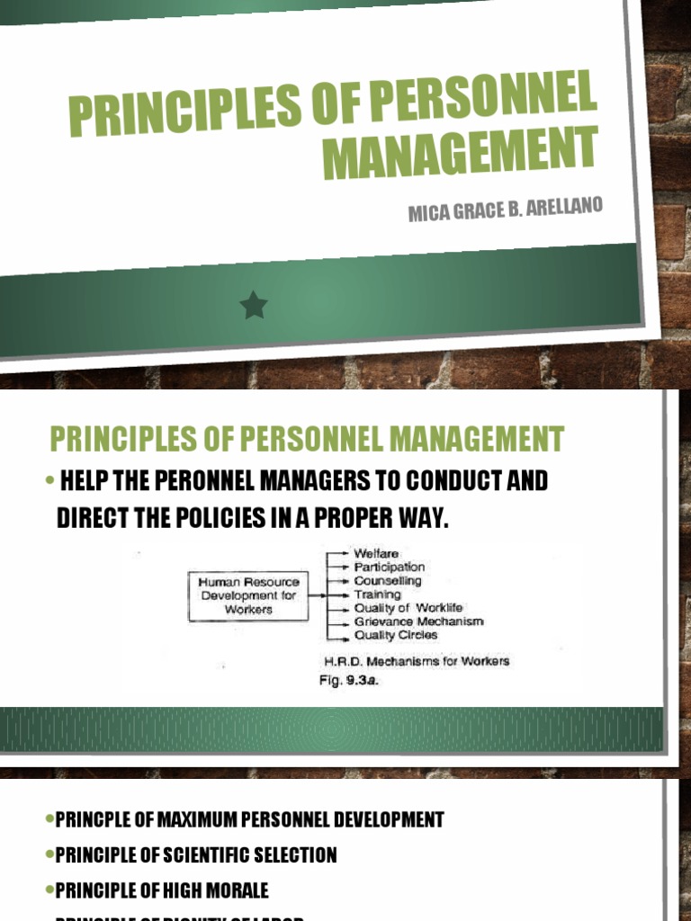 Key Principles of Personnel Management | PDF | Career & Growth