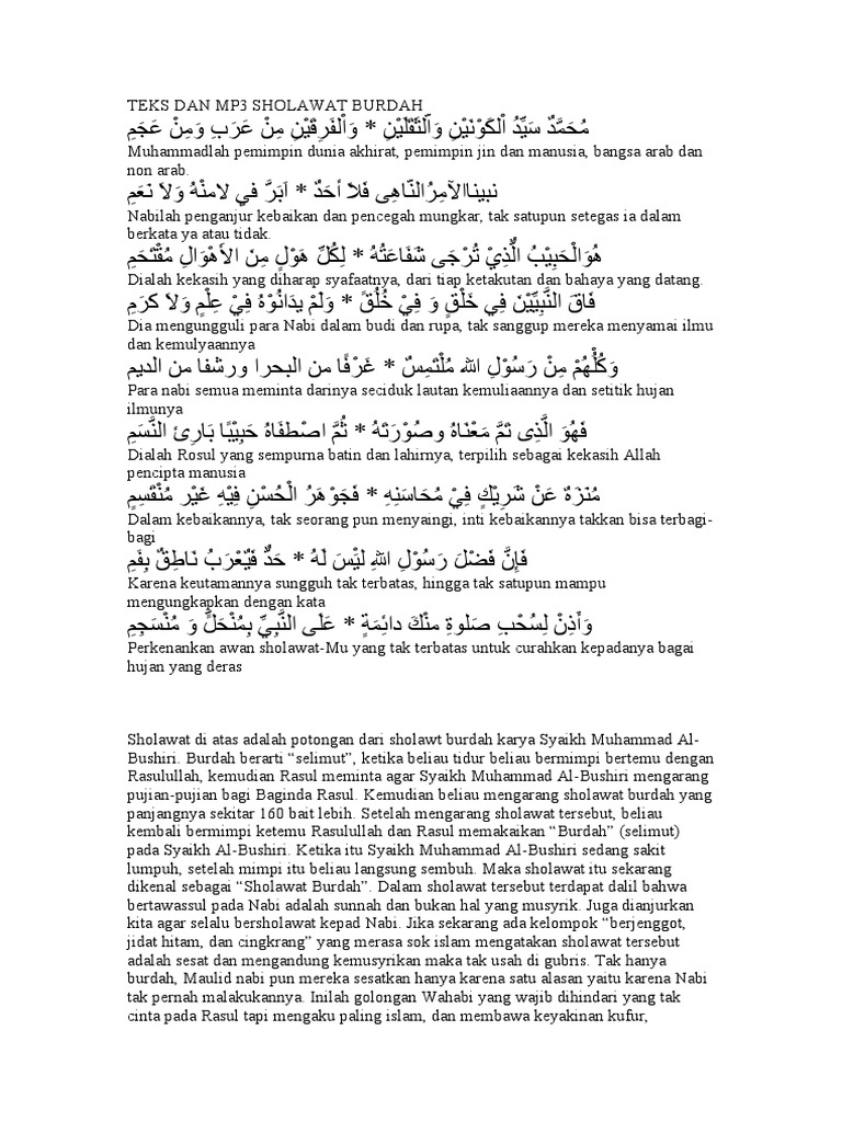 01-Sholawat Burdah | PDF
