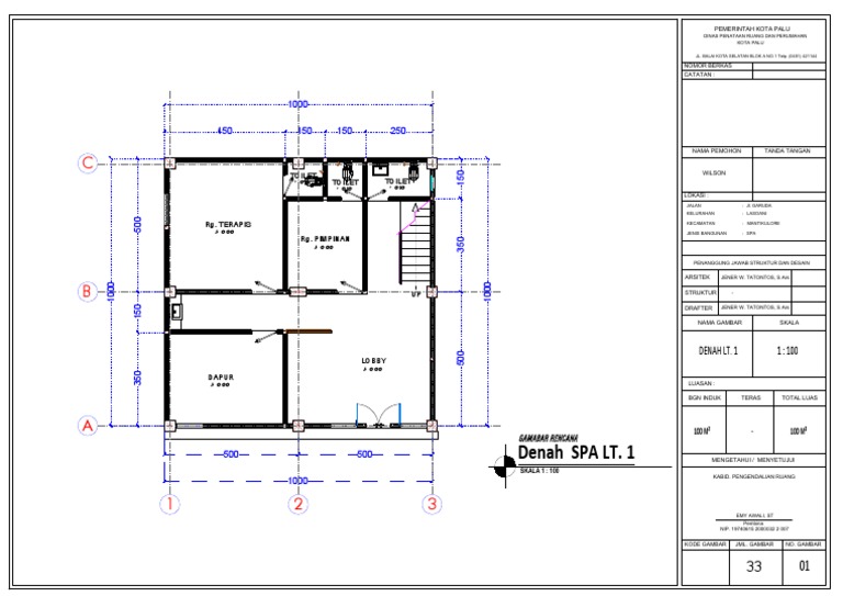 Denah SPA Lantai 1 Palu | PDF