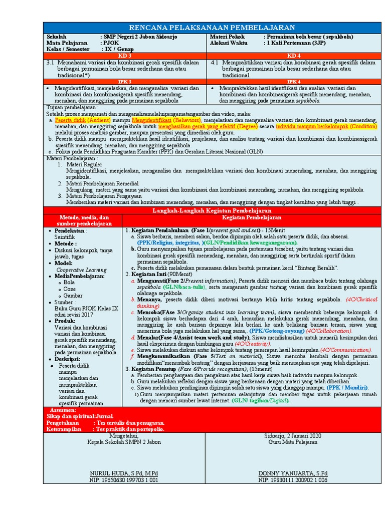 RPP Inspirasi Kls 9 | PDF