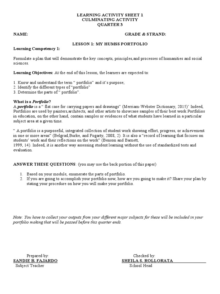 Culminating Activity Las 1 | PDF