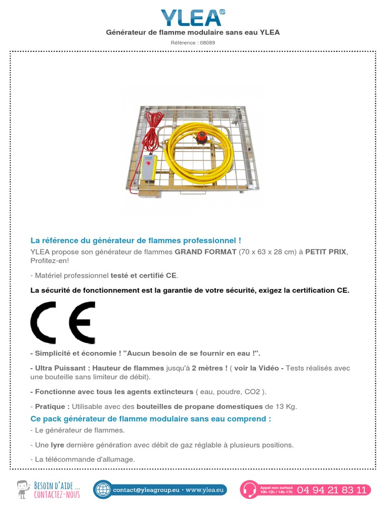 Générateur de flammes sans eau YLEA | PDF | Biens manufacturés