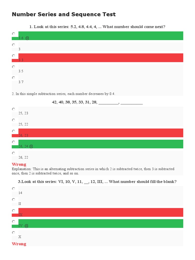 Number Series and Sequence Test CSC 2022 | PDF | Mathematical Notation ...