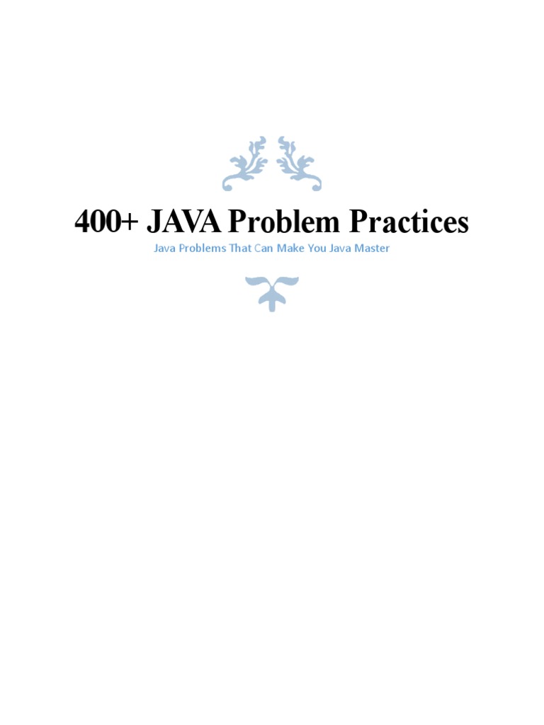 Java Mastery: 400+ Practice Problems | PDF