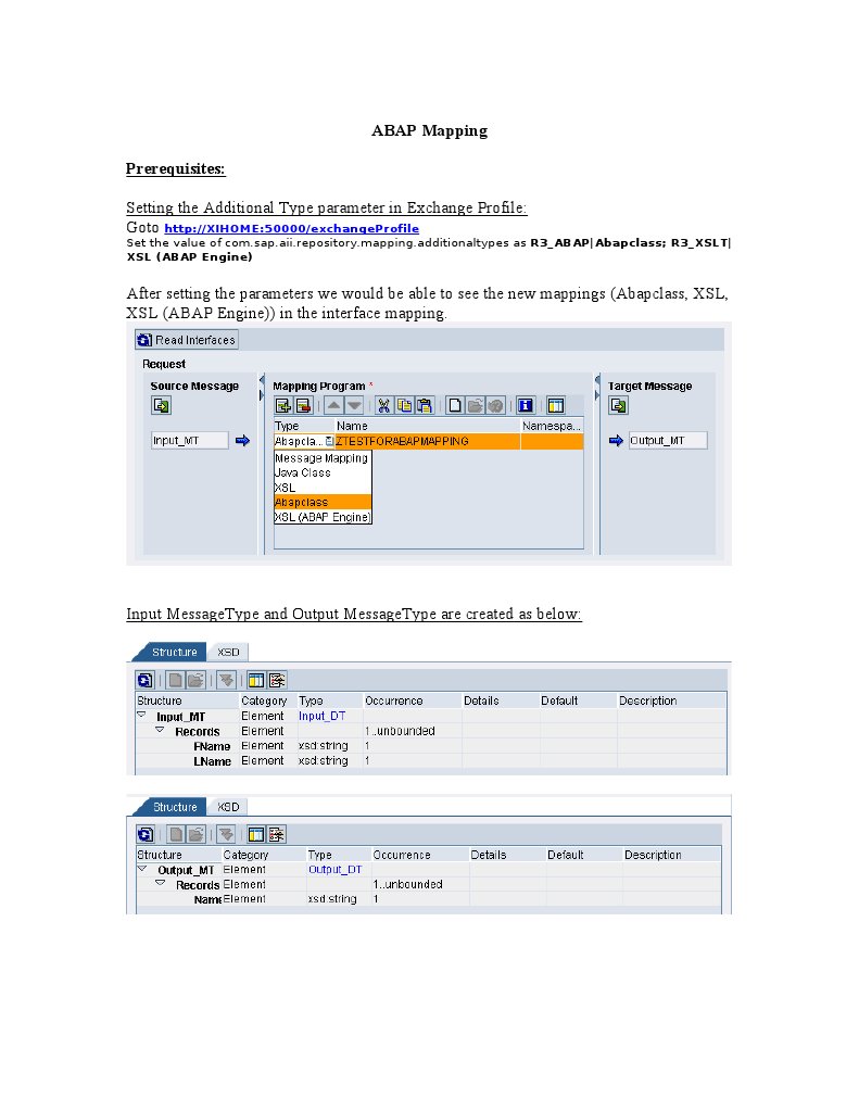 ABAP Mapping | PDF | Parsing | Parameter (Computer Programming) ABAP Mapping | PDF | Parsing | Parameter (Computer Programming)