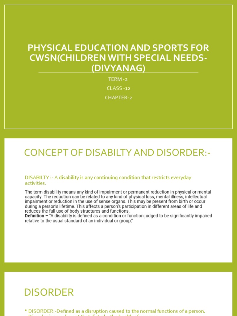 Physical Education and Sports For CWSN (Children With Special Needs ...