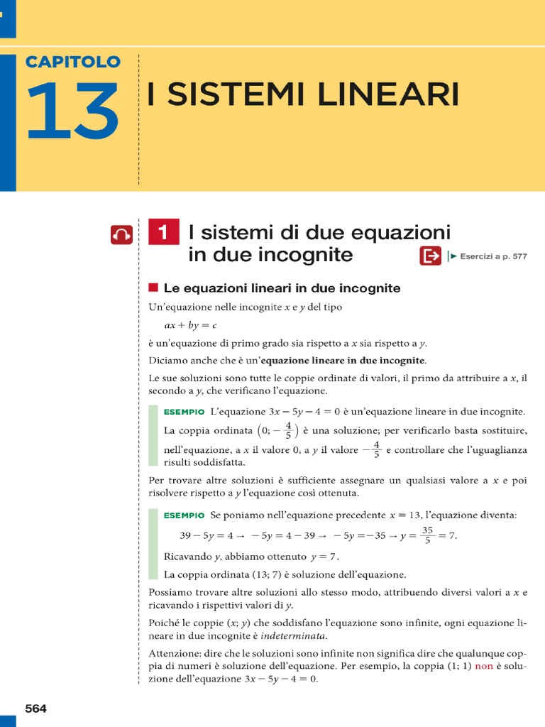I Sistemi Lineari | PDF
