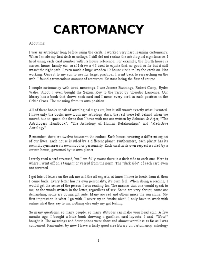 Cartomancy | PDF | Planets In Astrology | Love