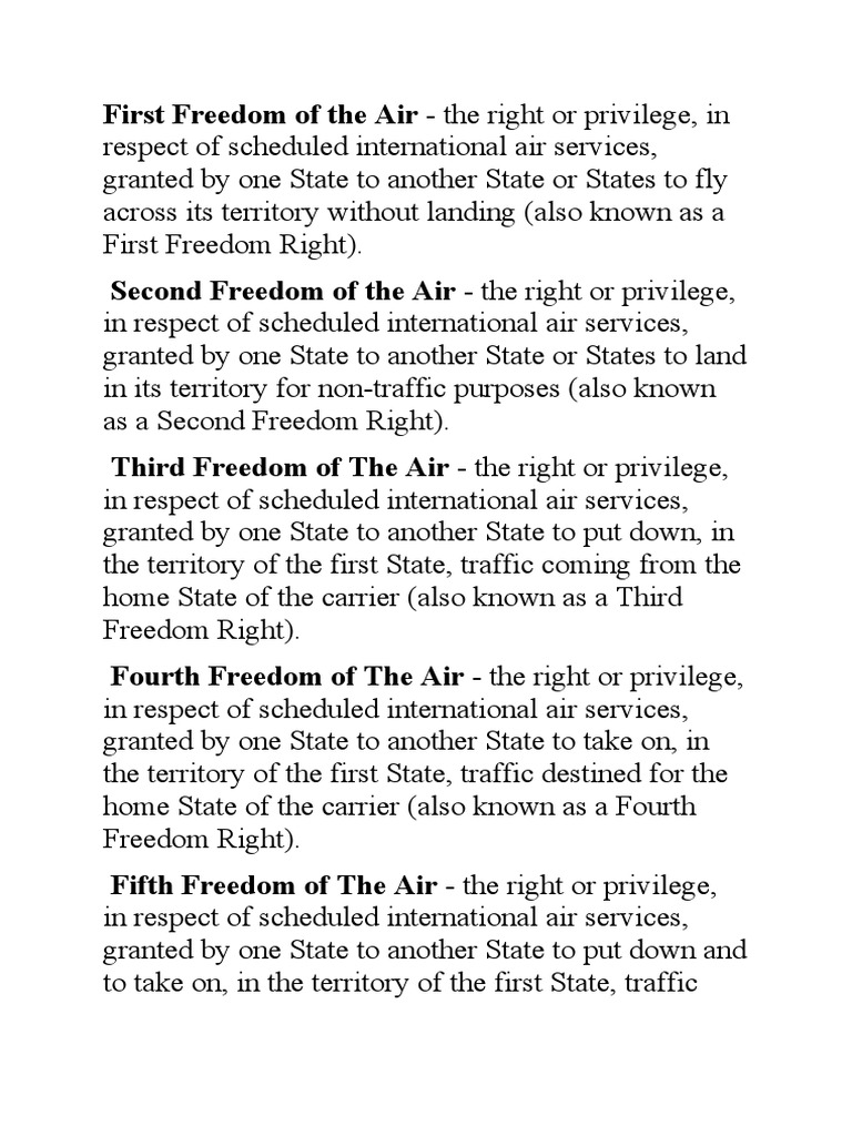 First Freedom of The Air - The Right or Privilege, in | PDF ...