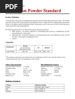 Full Cream Milk Powder Specifications | PDF | Milk | Powdered Milk