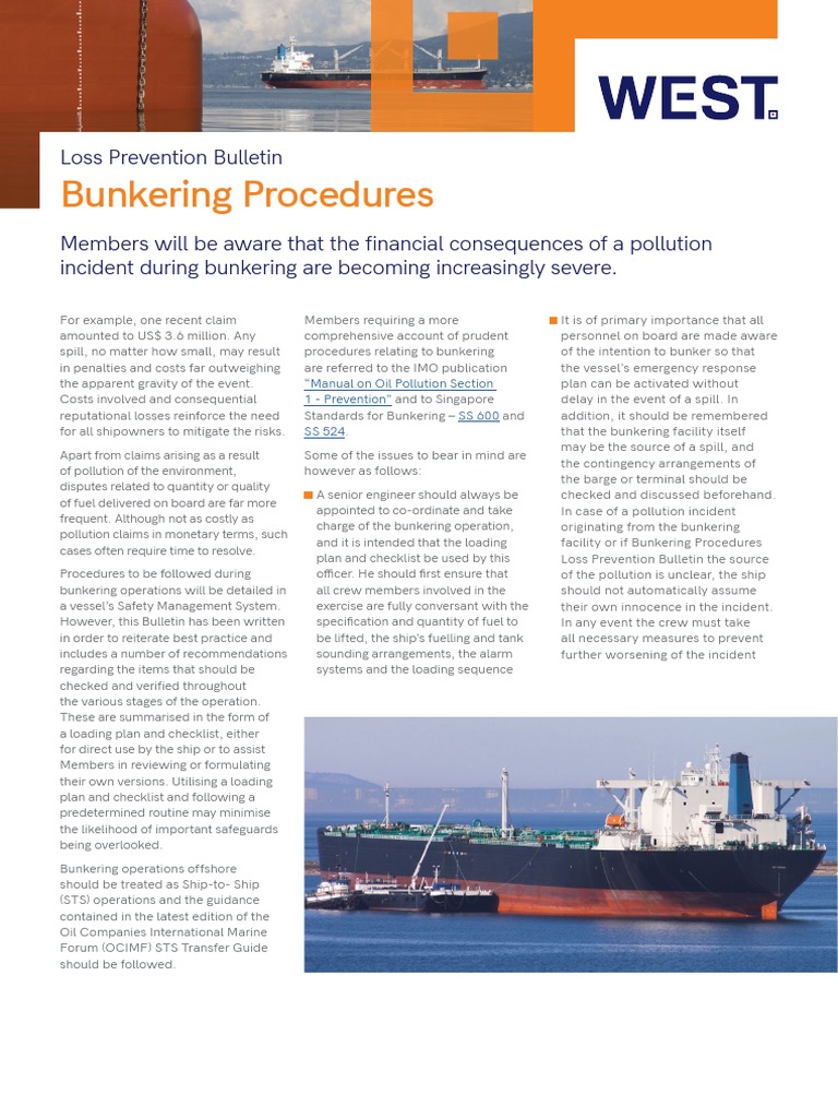 Loss-Prevention-Bulletins_Bunkering-Procedures-WEB (1) | PDF | Fuel Oil | Valve