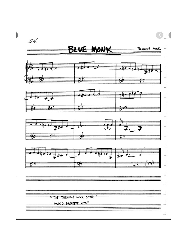 BLUE MONK - Lead Sheet | PDF