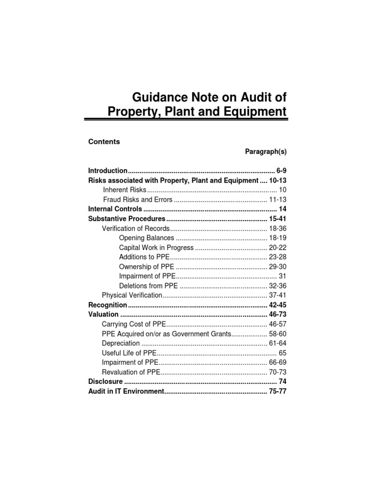Auditing Fixed Assets and Capital Work in Progress | PDF | Depreciation ...