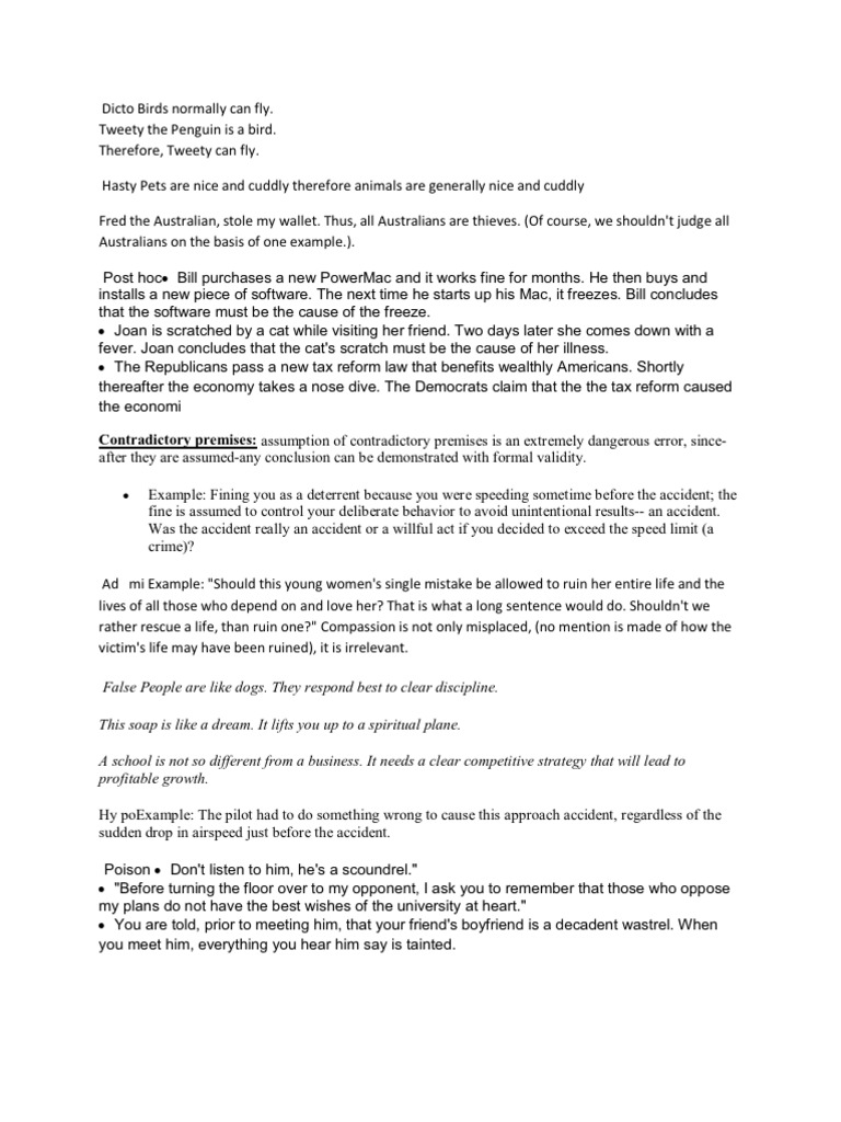 Contradictory Premises: : C CCC C CCCCCC CCC CCCCCCCCC C CC CCC CCC ...