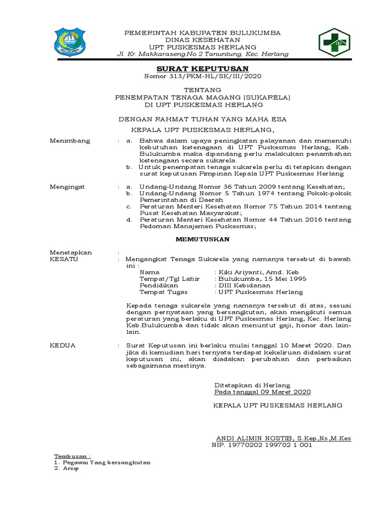 SK Magang PKM | PDF