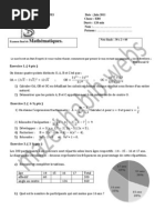 Examen de Maths 6ème EB6 2023 | PDF