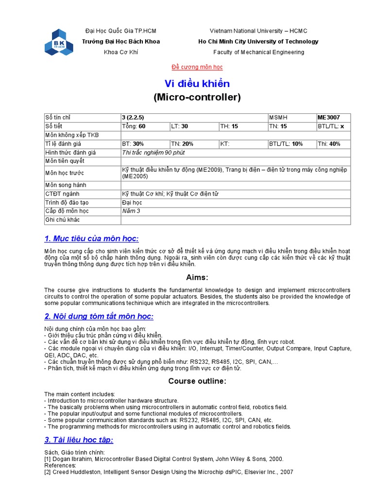 ME3007 - Vi Dieu Khien - 3TC - Web | PDF
