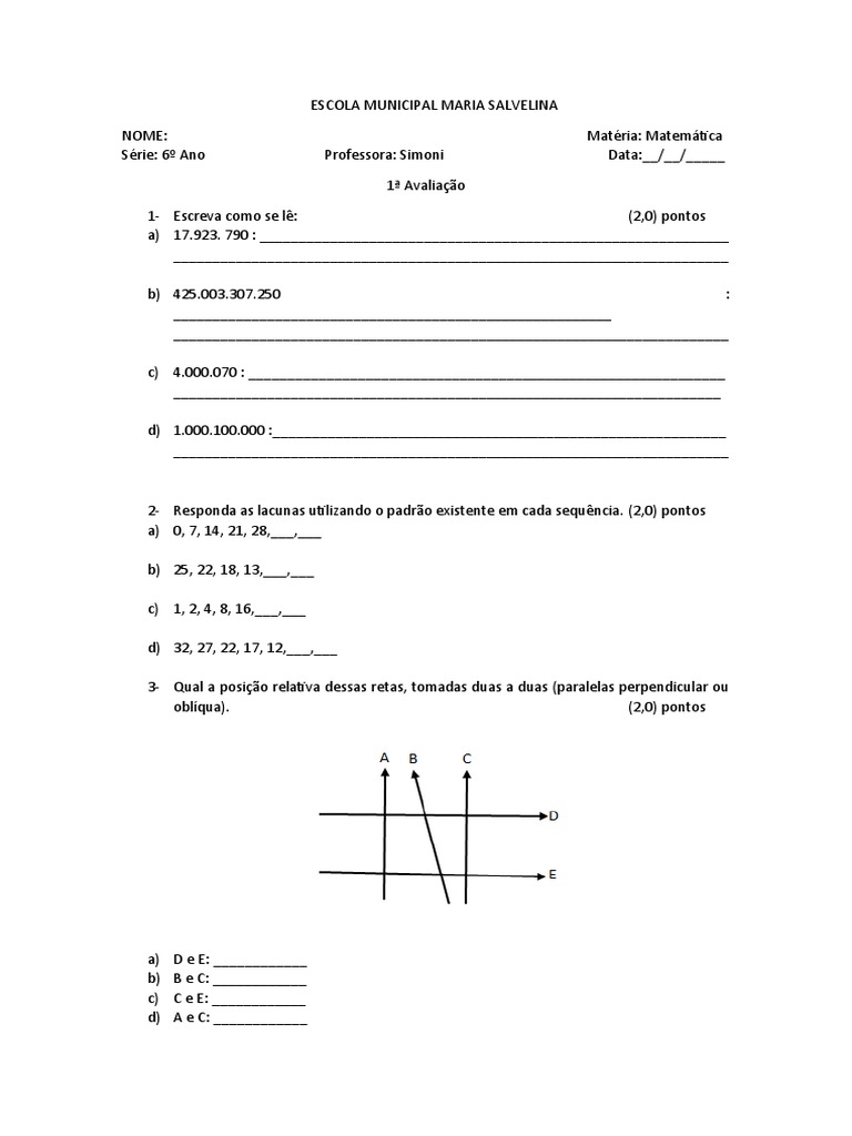 Matemática 6° Ano | PDF